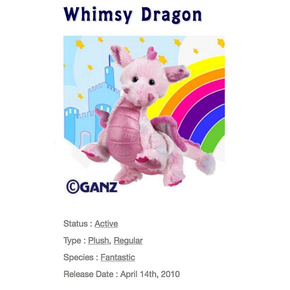webkinz | Toys | Rare Retired Webkinz Whimsy Dragon Bnwt | Poshmark